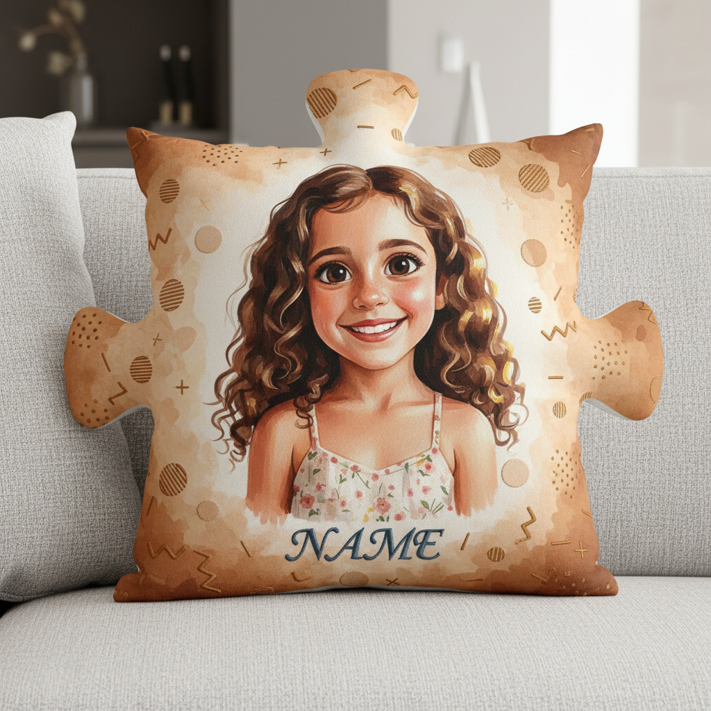 Cartoon Portrait Velvet Puzzle Pillow – Have Joy